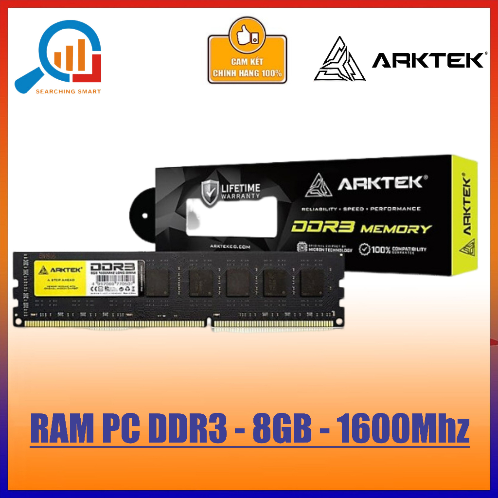 Ram PC Arktek 8GB DDR3 -1600Mhz - Chính hãng bảo hành 3 năm !!! | Shopee Việt Nam