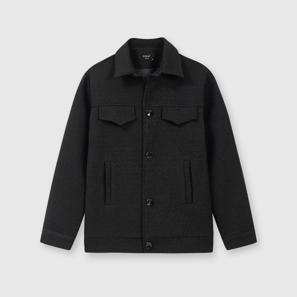 Áo khoác dạ ROWAY chất liệu dạ tweed nhập khẩu cao cấp | Dạ đen full ...