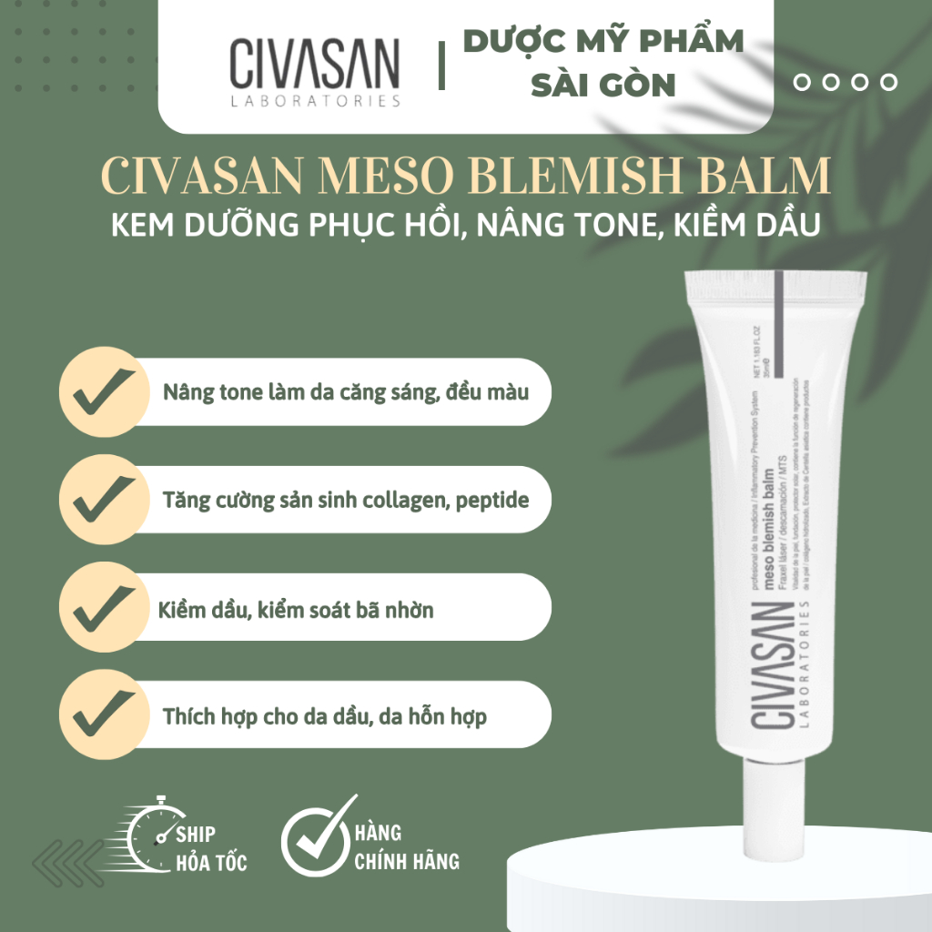 Kem dưỡng phục hồi, nâng tone Civasan Meso Blemish Balm ( 35ml ...