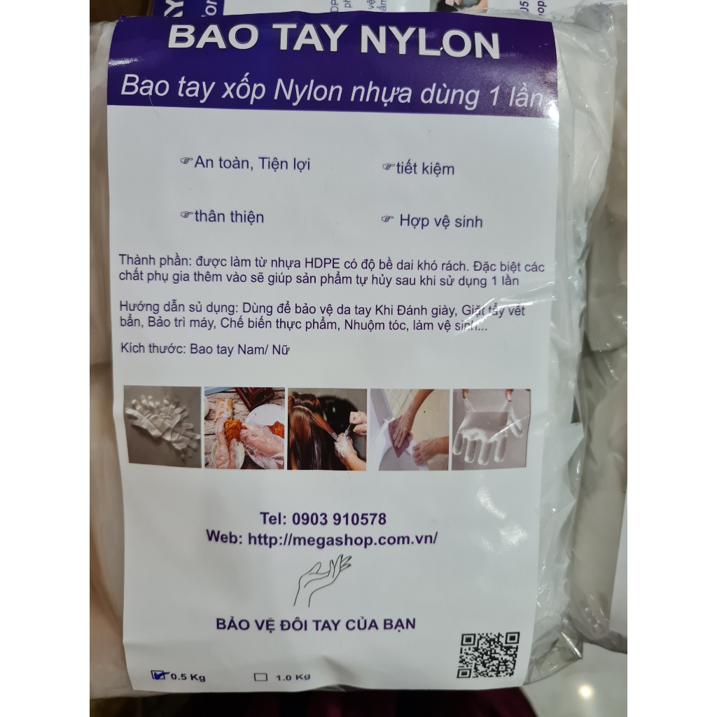 BAO TAY NYLON ( XỐP) DÀY DÙNG 01 LẦN - FREESIZE - KHOẢNG 430 CÁI / 1KG ...
