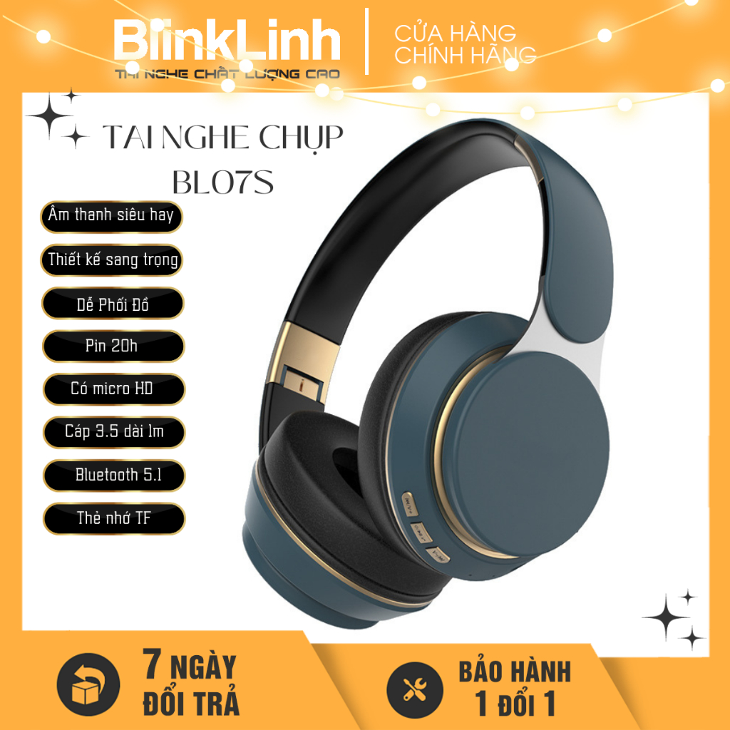 【COD】Tai Nghe BL07S chụp tai cân mọi outfit, phối đồ siu xinh, âm Bass ...