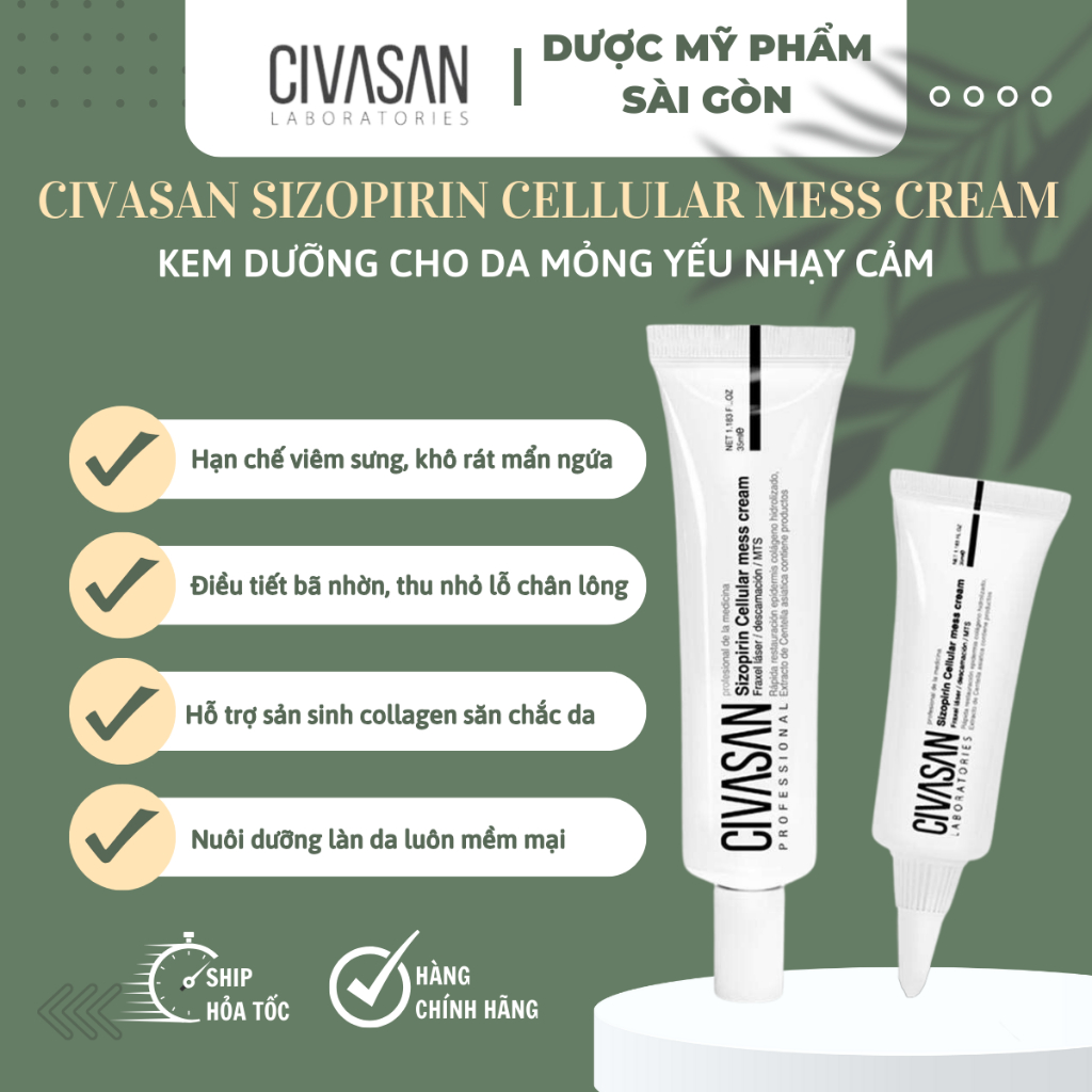 Kem Civasan Mess Cream phục hồi da nhạy cảm, mỏng yếu (35ml) | Shopee ...