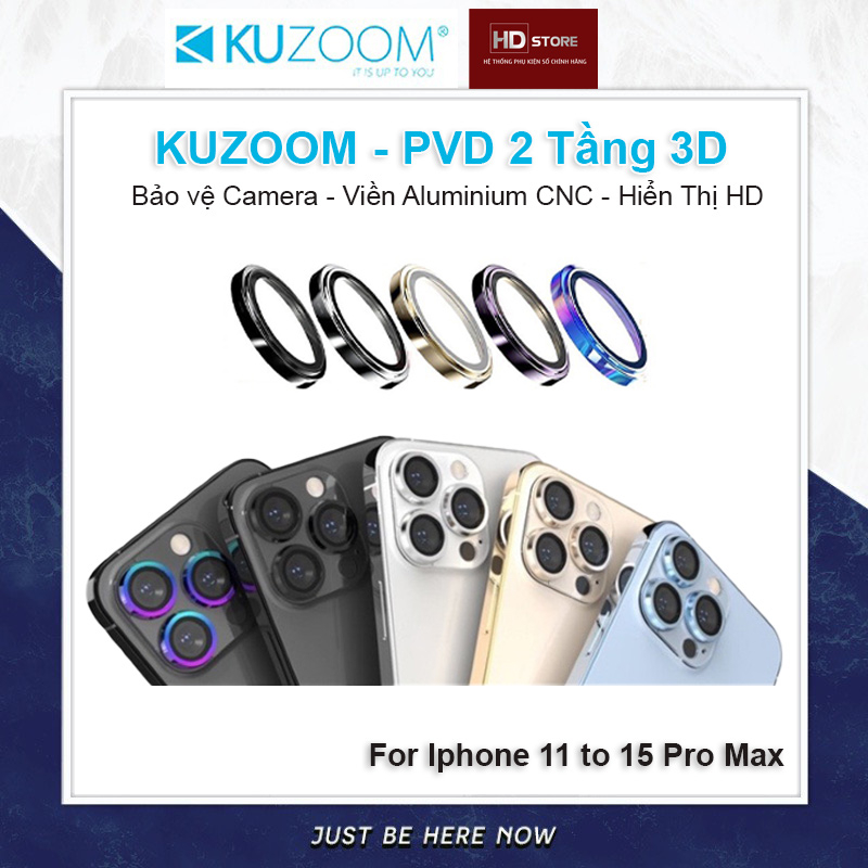 Kính Cường Lực Camera Iphone KUZOOM - PVD 2 Tầng 3D bảo vệ Lens cho IP ...