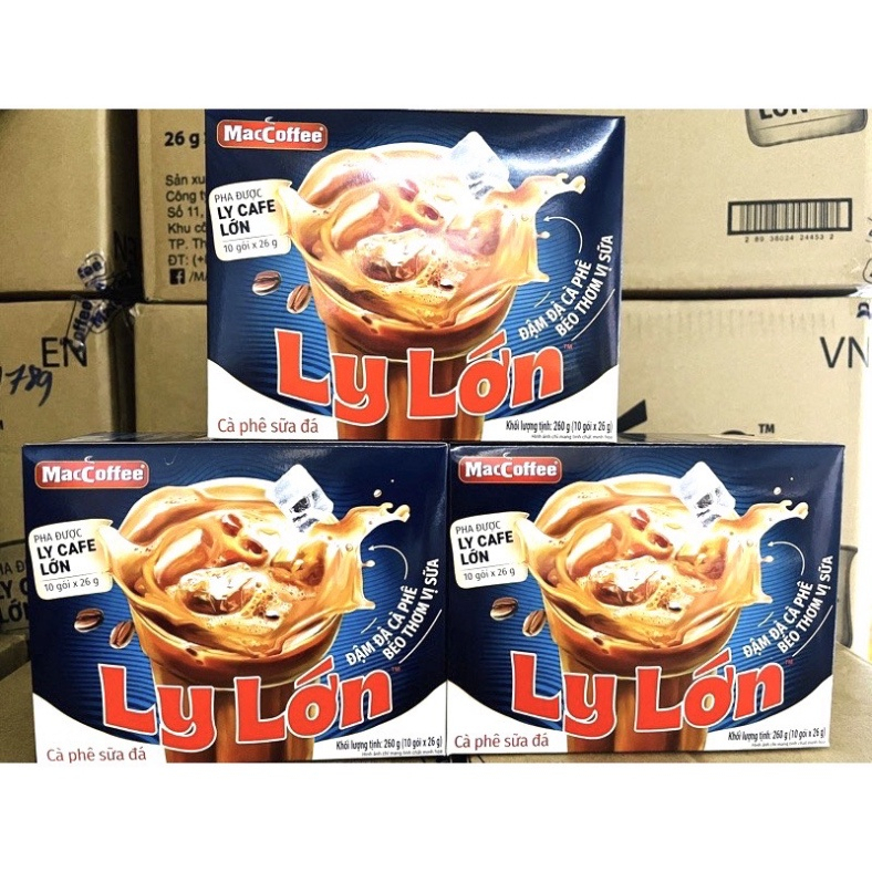 Cà phê sữa đá MacCoffee Ly Lớn Hộp 260g ( 10 gói x 26g ) | Shopee Việt Nam