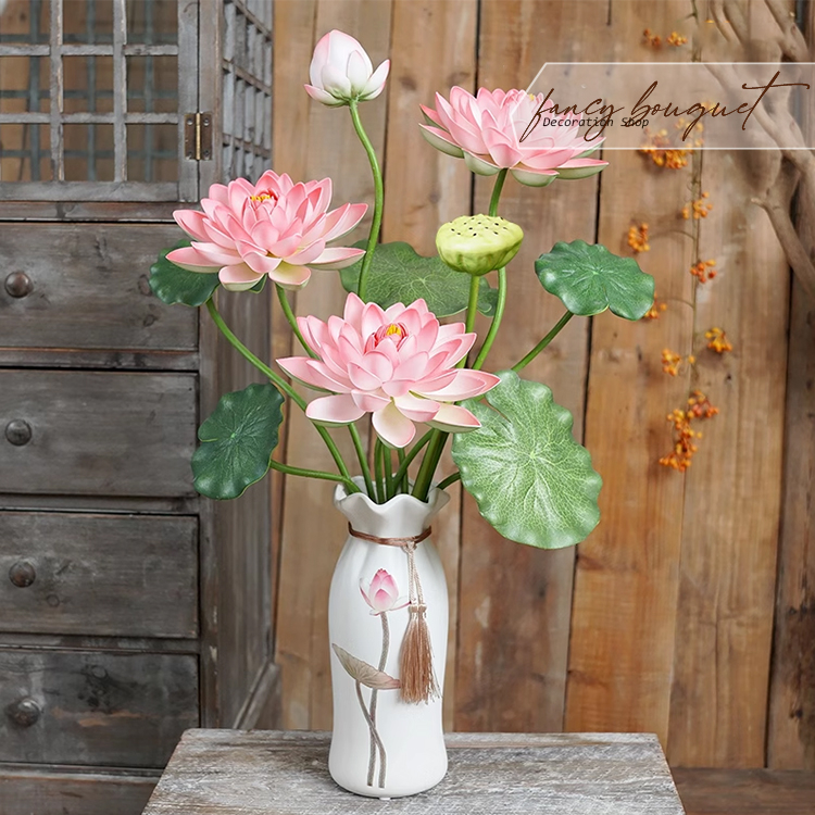 Set Hoa sen giả 10 Cành - BÔNG SEN QUAN ÂM đẹp cao cấp - Bình sen đẹp ...