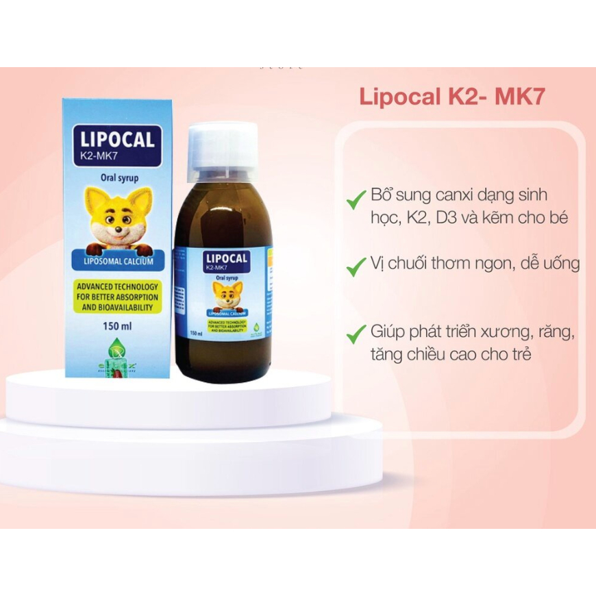 LIPOCAL K2-MK7 Canxi Thực Vật Giúp Bé Tăng Chiều Cao, Xương Chắc Khỏe ...