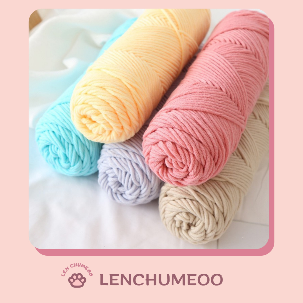 Len Cotton Love- Cuộn 100gram- LenChumeoo - Bảng màu 1 | Shopee Việt Nam