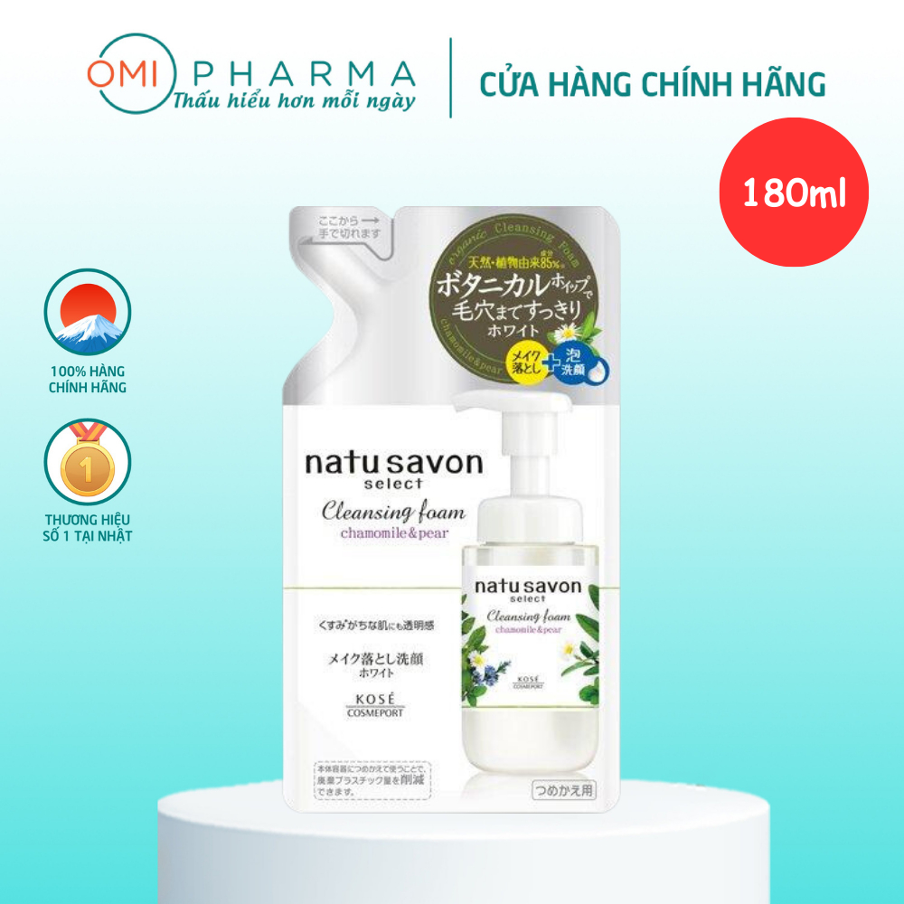 Sữa Rửa Mặt Tạo Bọt Softymo NatuSavon Kose Nhật Bản Hương Hoa Cúc Và Lê (Túi Refill 180ml ...