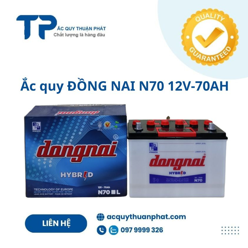 bình ắc quy đồng nai N70 12V-70ah chuyên dùng cho xe tải Jac, xe tải Huynhdai, thắp sáng, chích ...