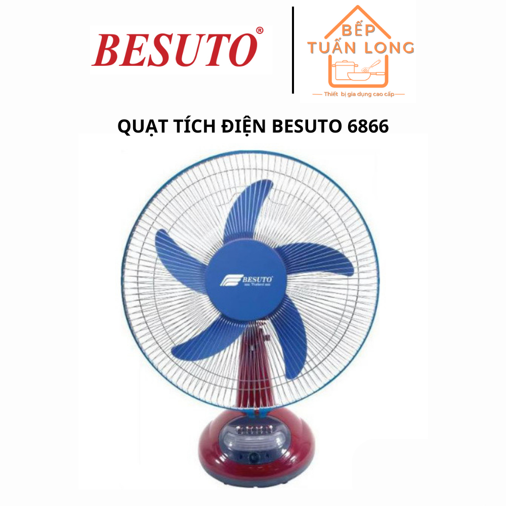 Quạt Sạc Tích Điện Besuto 5 cánh to 16 inch 6866 Hàng Chính Hãng Bảo Hành 12 tháng | Shopee Việt Nam