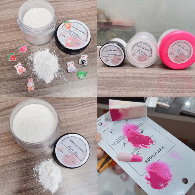 Bột mix gel đa năng - Bột mix sơn gel dặm ombre , bột mix gel nặn hoa ...