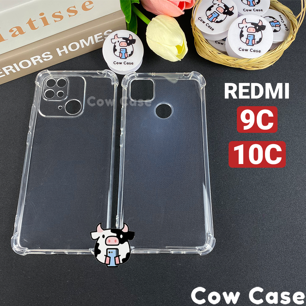Ốp lưng Redmi 9c, 10c chống sốc silcon dẻo trong Cowcase | Vỏ điện thoại Xiaomi bảo vệ camera ...