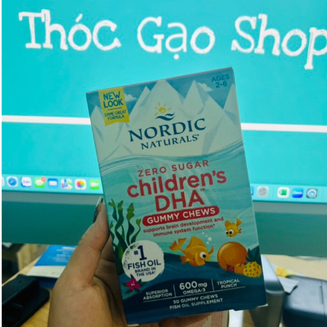 Kẹo gum bổ sung Nordic Children DHA 600mg omega 3 hương hoa quả ...