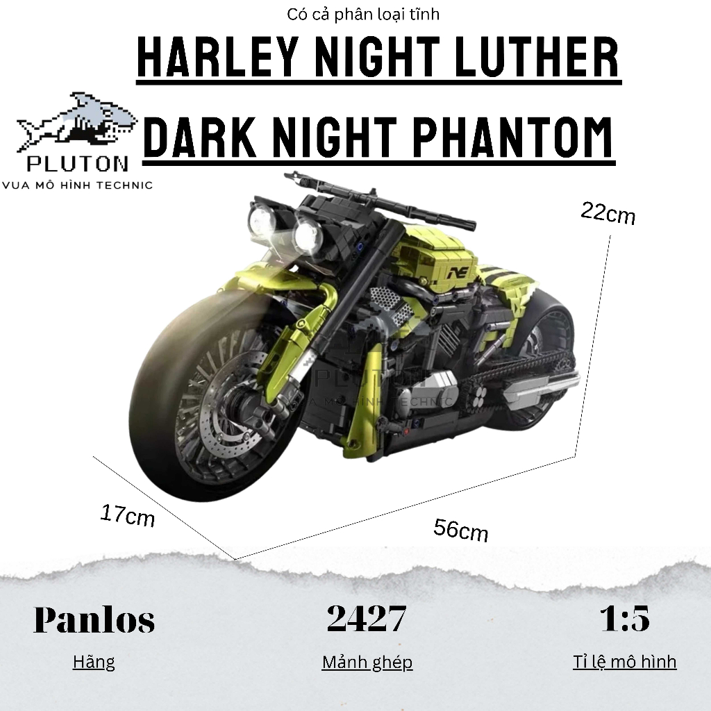 Mô hình lắp ráp xe máy Harley Night Luther-Dark Night Phantom tỉ lệ 1:5 ...