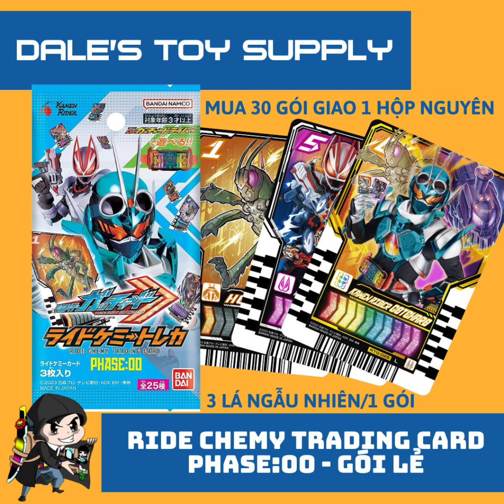 BANDAI - MỚI - Gói lẻ - Thẻ ảnh sưu tầm Kamen Rider Gotchard Ride Chemy ...