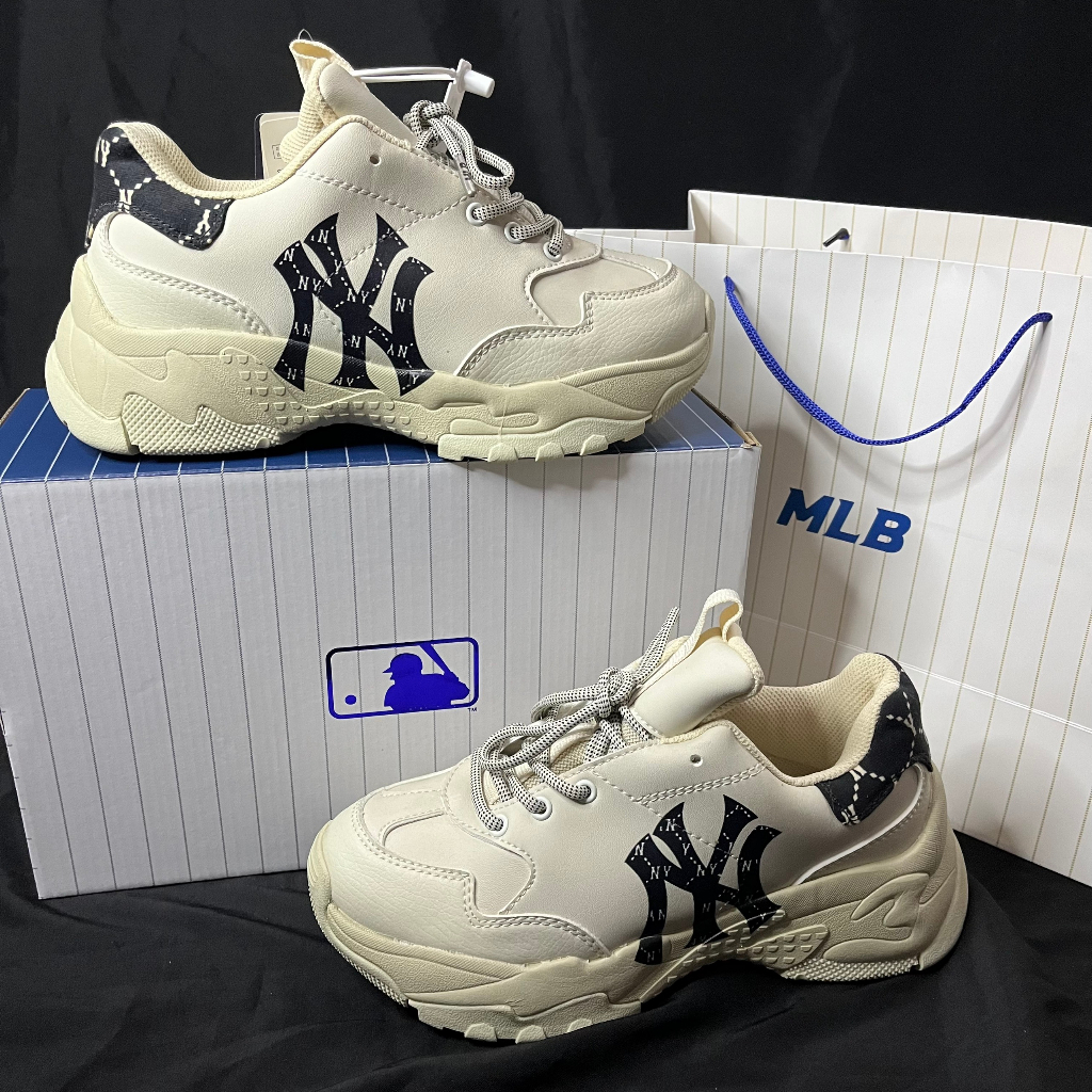 Giày MLB ny chunky mono đen bản cao cấp 1-1 trung full phụ kiện ...