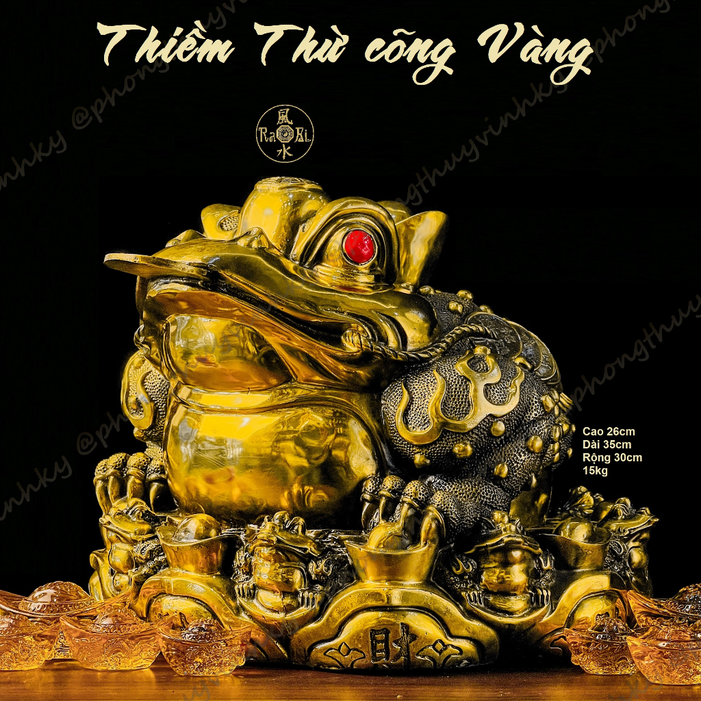 Thiềm Thừ ngồi trên chín Cóc Vàng - Tượng Đồng Phong Thủy Cao Cấp ...
