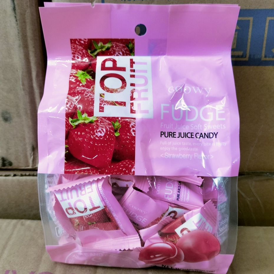 COMBO 15 GÓI KẸO DẺO TRÁI CÂY TOP FRUIT COOWY FUDGE VỊ DÂU - hàng chính ...