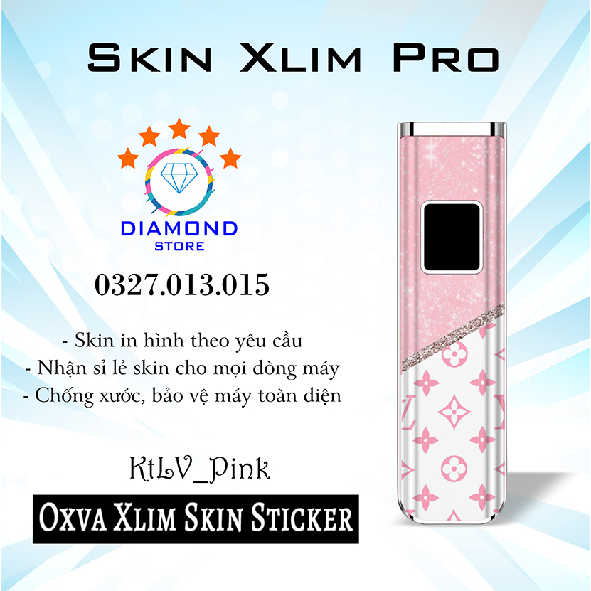 Miếng dán skin mẫu Kim tuyến LV nhiều màu cho Xlim Pro V2 / Favo ...