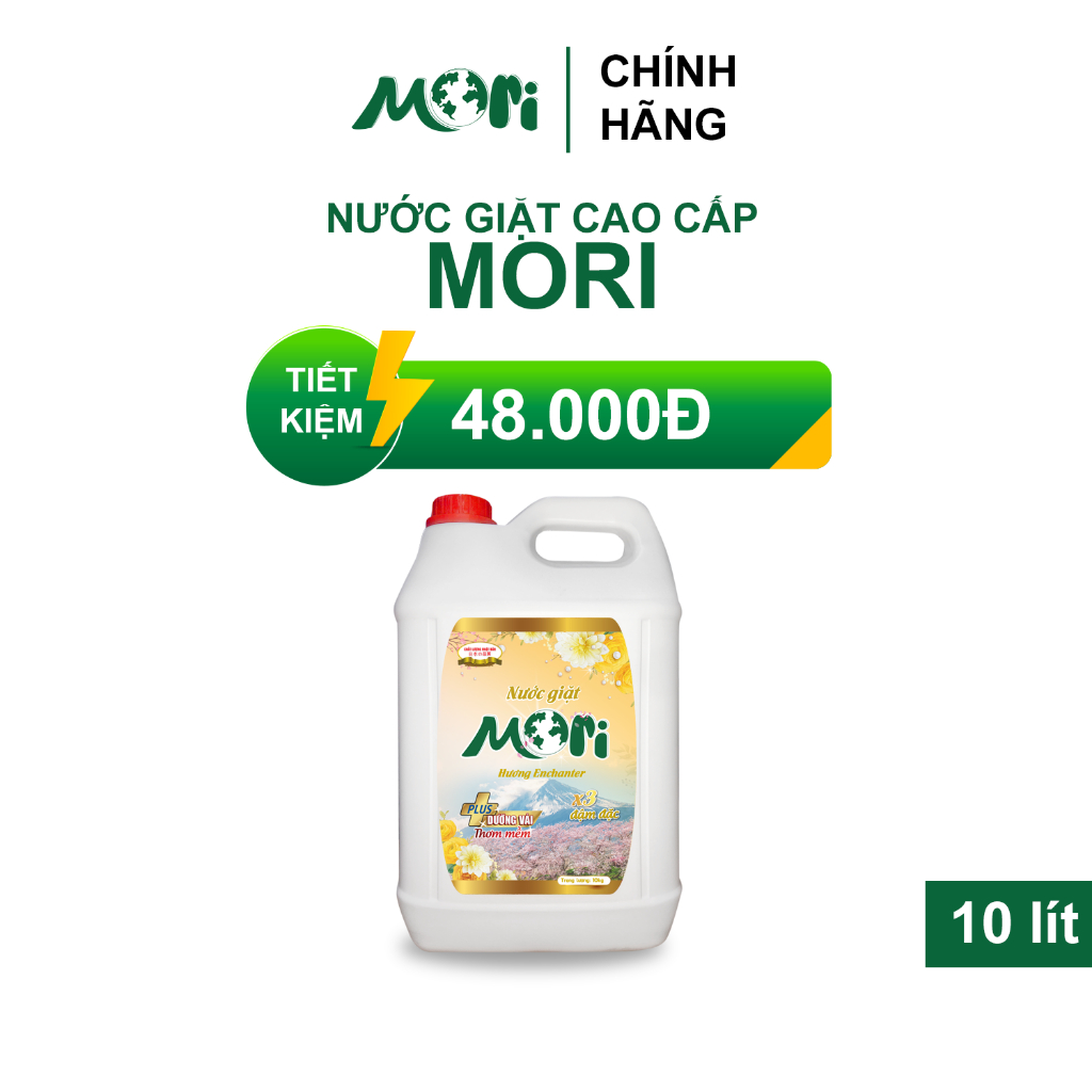 Nước giặt Mori Can 10kg, tiết kiệm với can nước giặt 10L, đậm đặc, hương nước hoa MR002 | Shopee ...