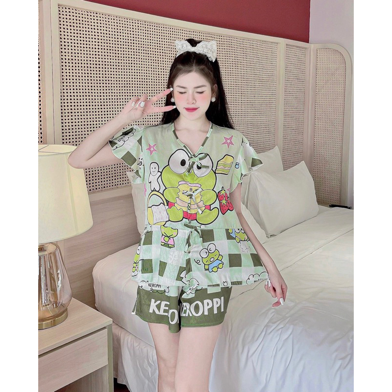 (40-58kg)Bộ lụa xước , đùi, hoạ tiết dễ thương. | Shopee Việt Nam