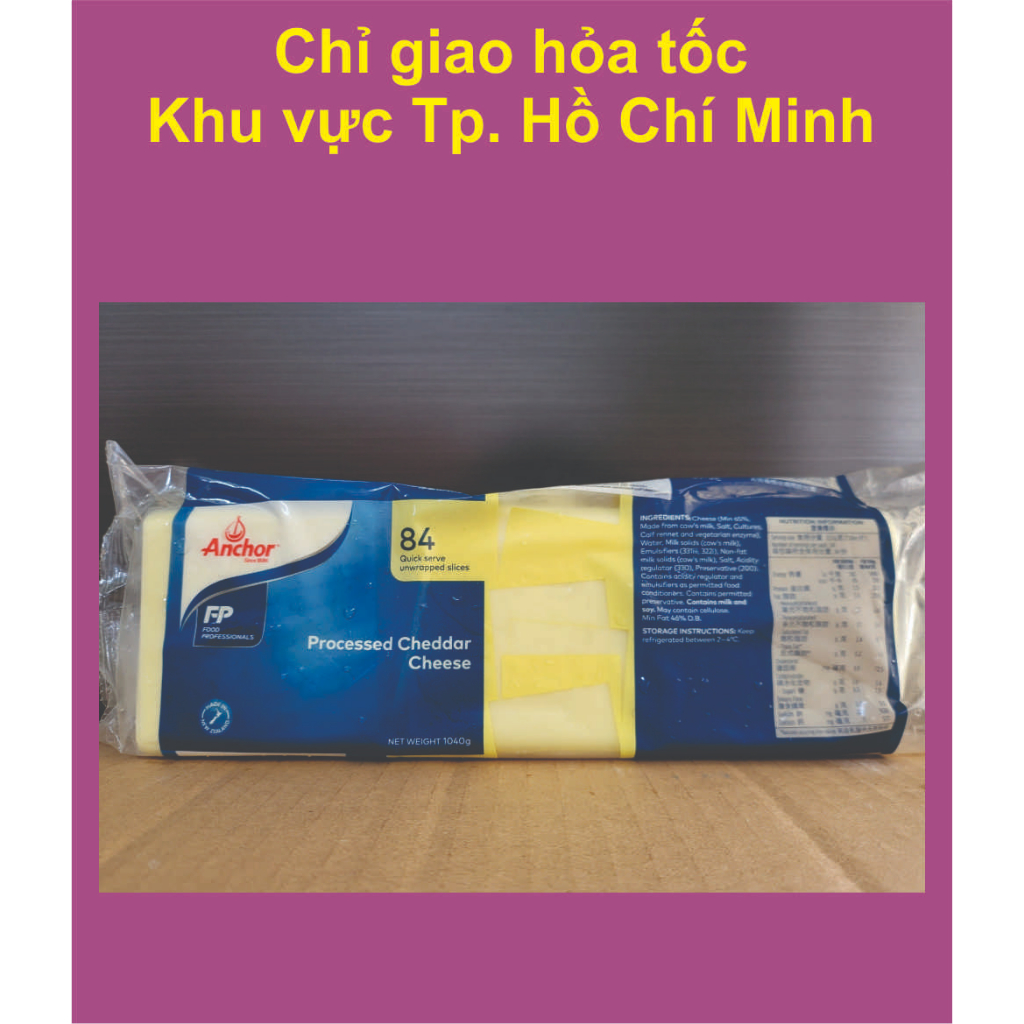 ANCHOR - 1040g / 84 lát - PHÔ MAI LÁT / NEW ZEALAND / Processed Cheddar Cheese Slices (HALAL ...