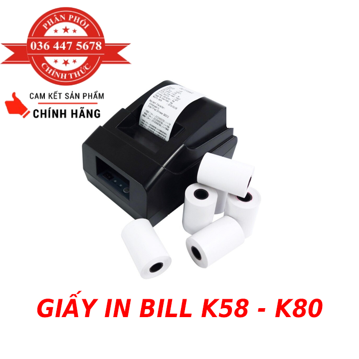 Combo 10 Cuộn Giấy In Nhiệt K58, K80 Chuyên Dùng In Bill, Hóa Đơn ...