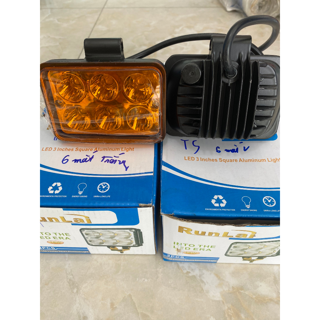 Đèn led 6 mắt Runlai chính hãng, đèn led trợ sáng cho xe tải, xe máy ...