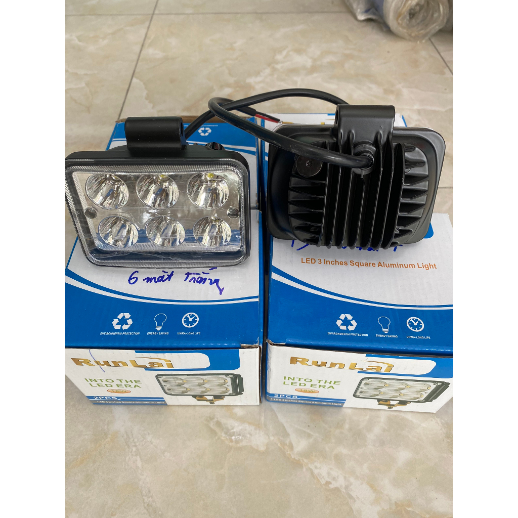 Đèn led 6 mắt Runlai chính hãng, đèn led trợ sáng cho xe tải, xe máy ...