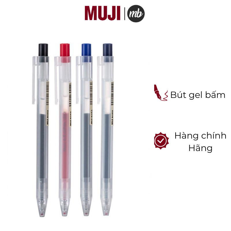Bút gel bấm MUJI ngòi 0,5mm mực viết trơn êm. | Shopee Việt Nam