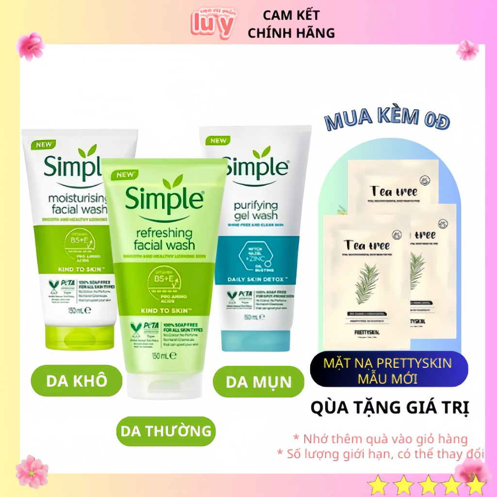 [CHÍNH HÃNG] Sữa Rửa Mặt Simple 150ml, Simple Kind To Skin Refreshing Facial Wash Gel 150ml ...