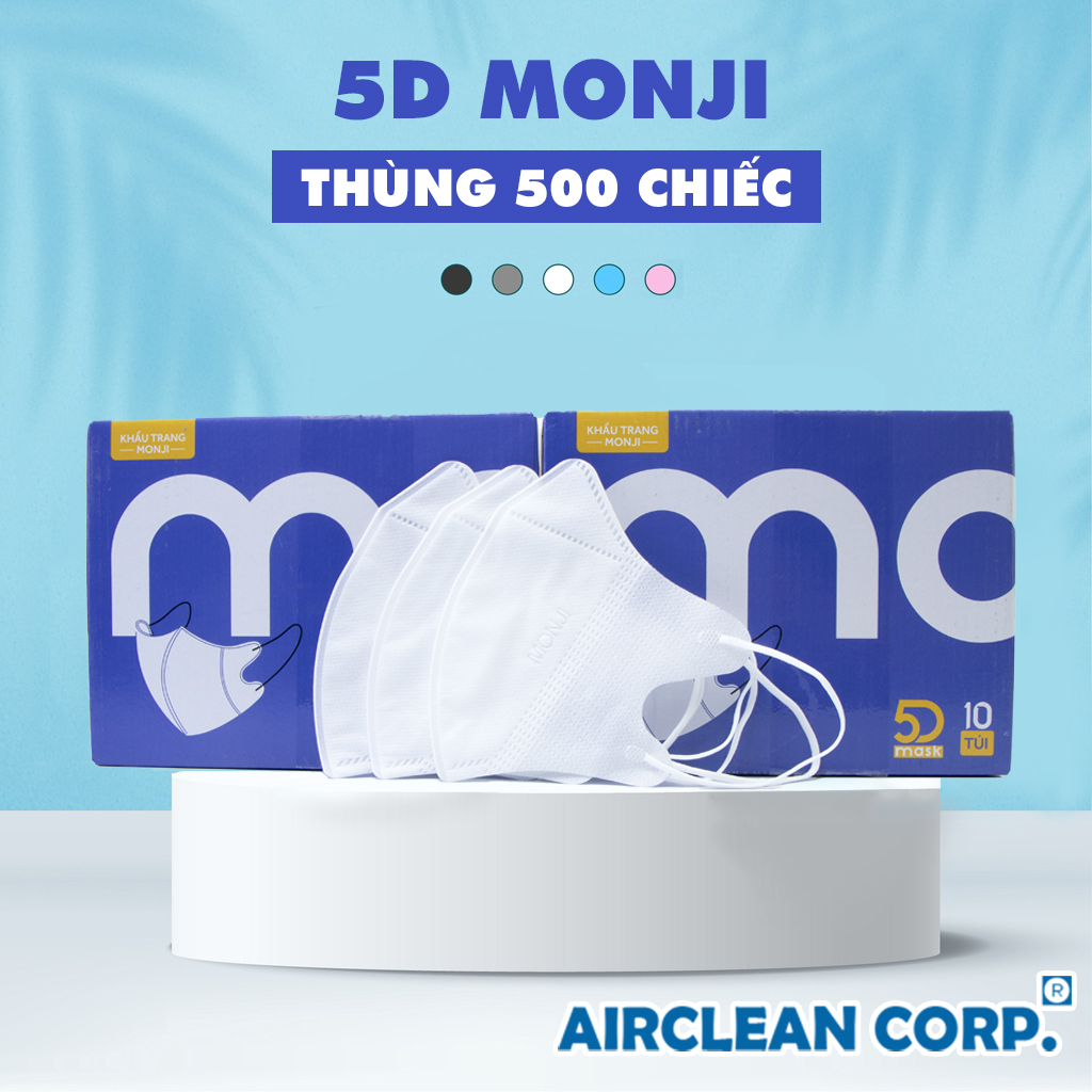 Khẩu Trang 5D Mask Monji - Thùng 500 Chiếc 3 Lớp Kháng Khuẩn | Shopee ...