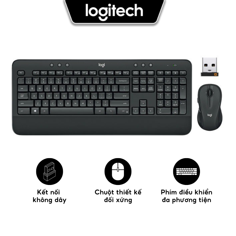 Combo bàn phím và chuột không dây Logitech MK545 - Đen | Shopee Việt Nam