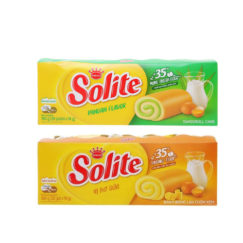 Bánh Bông Lan SOLITE Cuộn Kem - Hộp 20 chiếc x 18gr ( DATE MỚI ...