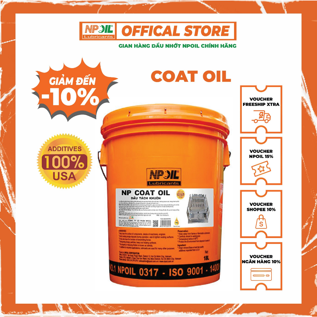 Dầu tách khuôn NP Coat oil - chống dính hiệu quả xô 18L | Shopee Việt Nam