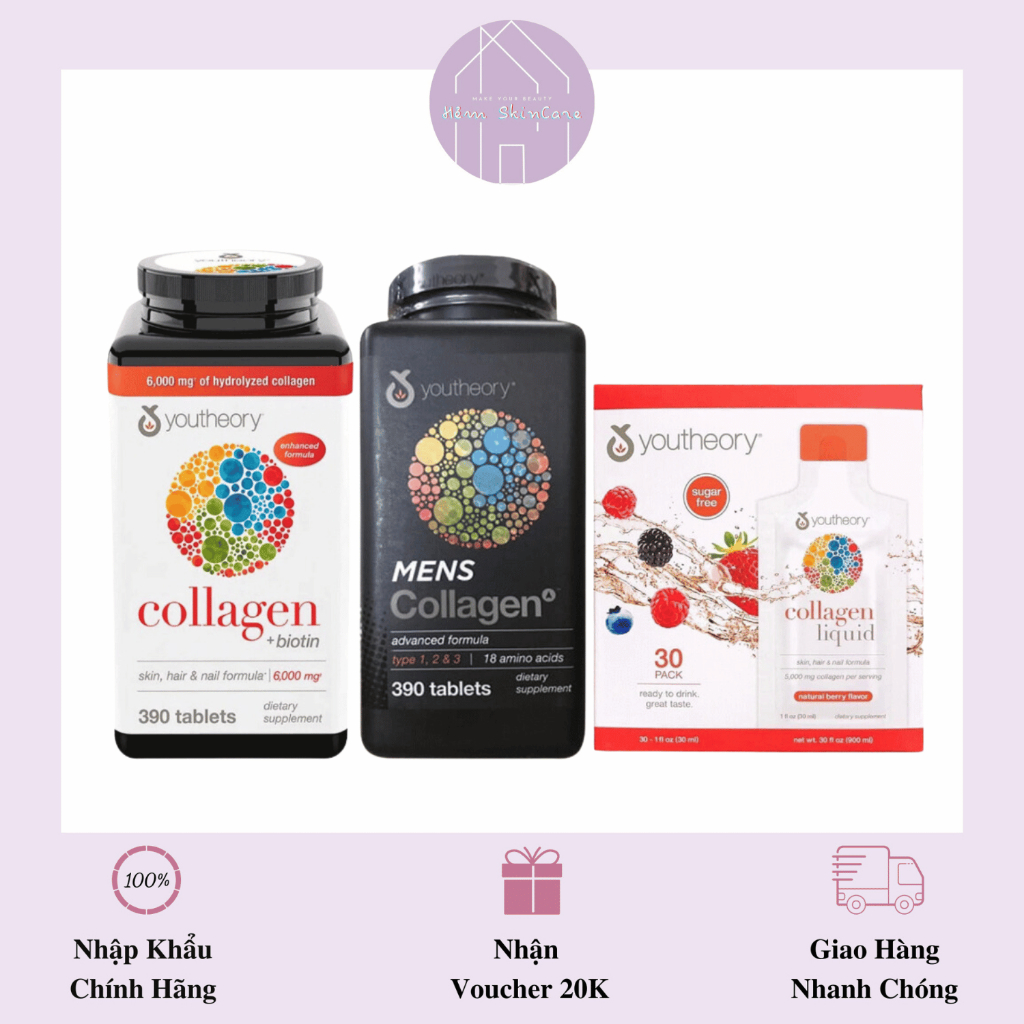 Youtheory Collagen - Viên Uống & Nước Uống Bổ Sung Collagen | Shopee ...