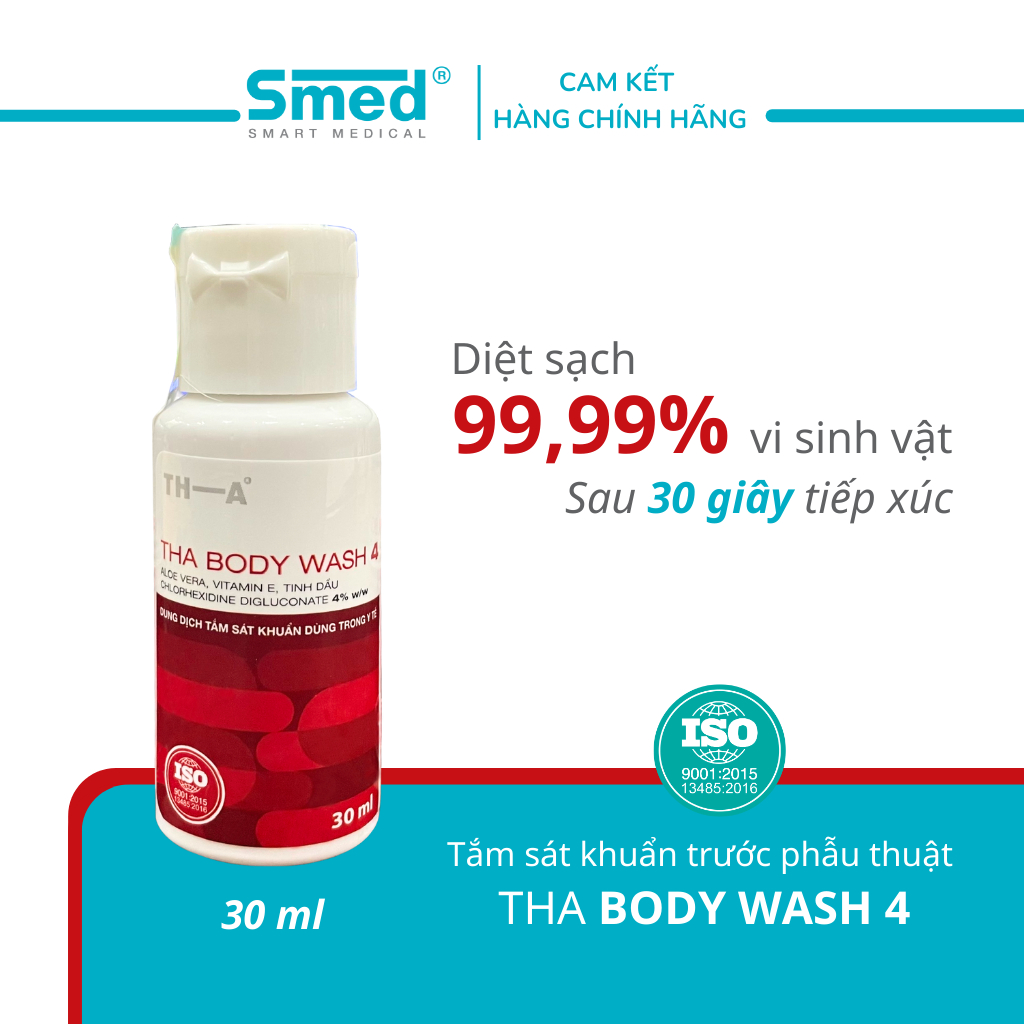 Dung dịch tắm sát khuẩn trước phẫu thuật THA BODY WASH 4 hỗ trợ làm sạch da, sạch khuẩn, an toàn ...