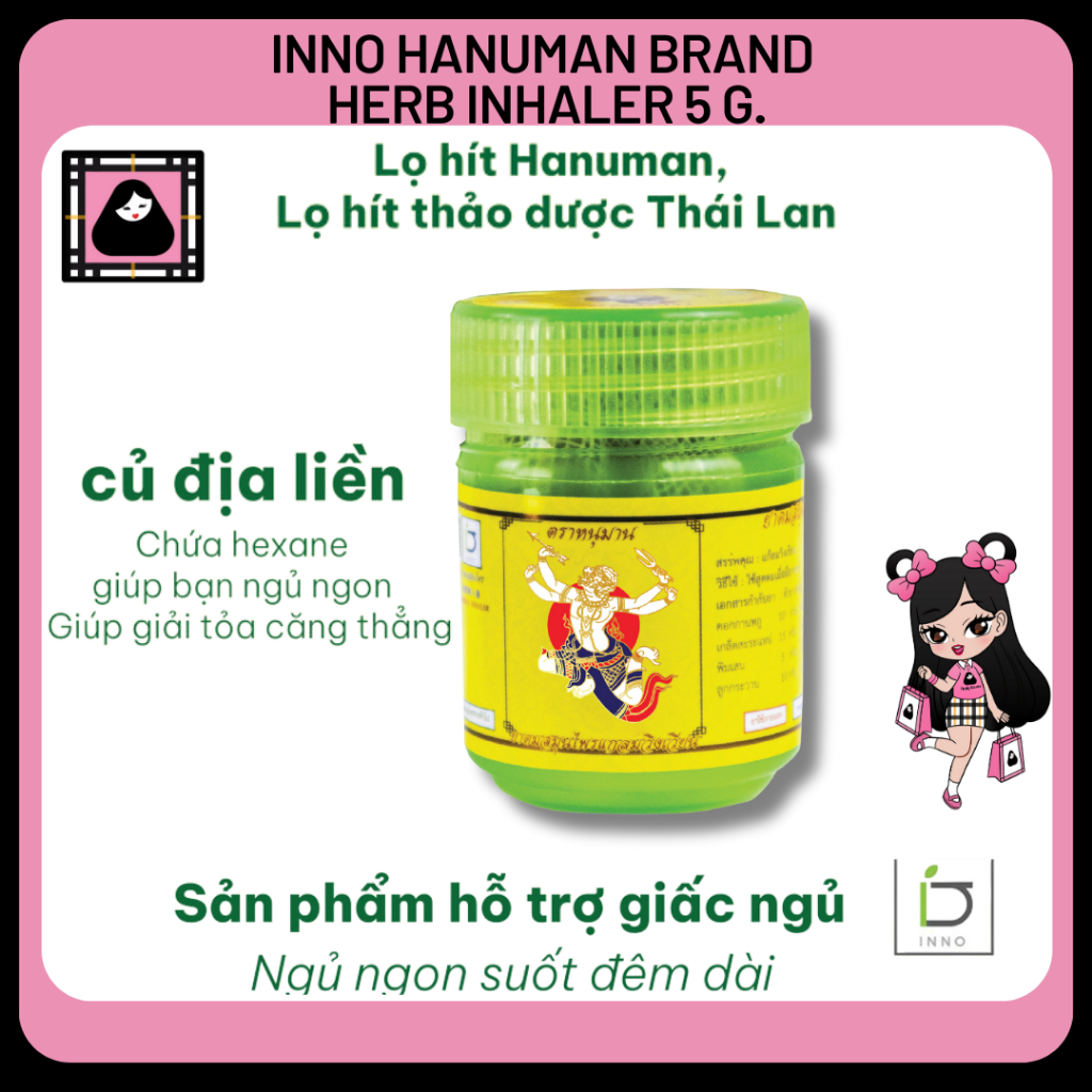 INNO HANUMAN BRAND HERB INHALER 5G Ống hít thông mũi Hanuman INNOTHƯƠNG ...