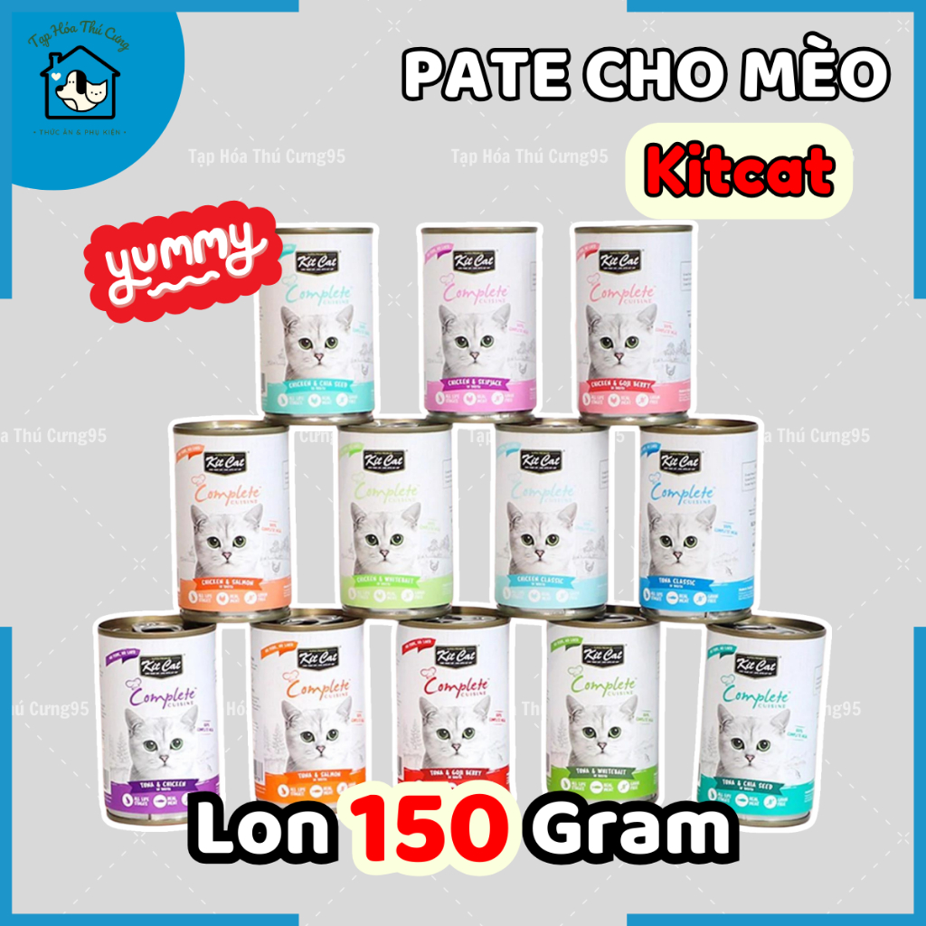 Pate Kit Cat lon 150gr 12 vị thơm ngon cho mèo | Shopee Việt Nam