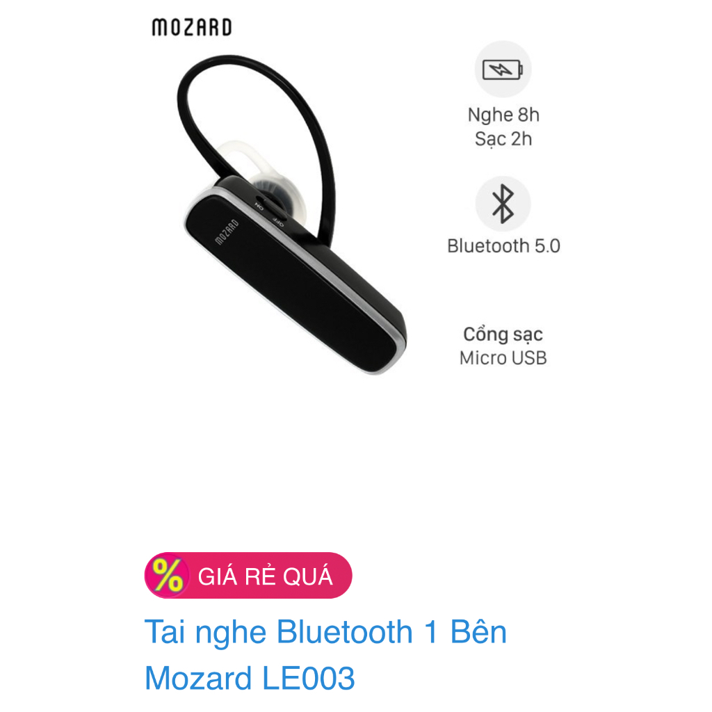 Thanh Lí Combo 2 cái xác tai nghe Bluetooth Pisen LE002+ hoặc Mozard LE003 ( chính hãng TGDD ...