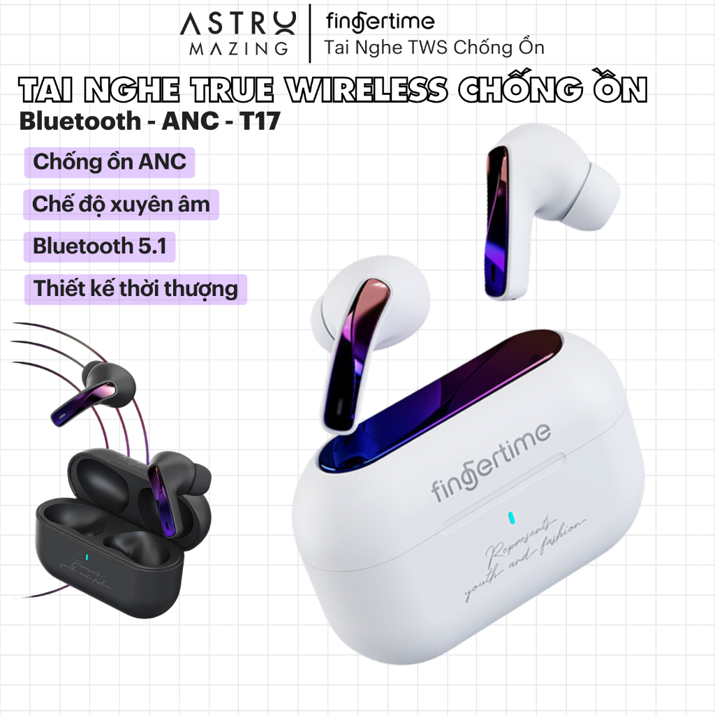 [Hybrid ANC TWS] Tai nghe chống ồn chủ động Inear Fingertime T17 ANC by ...