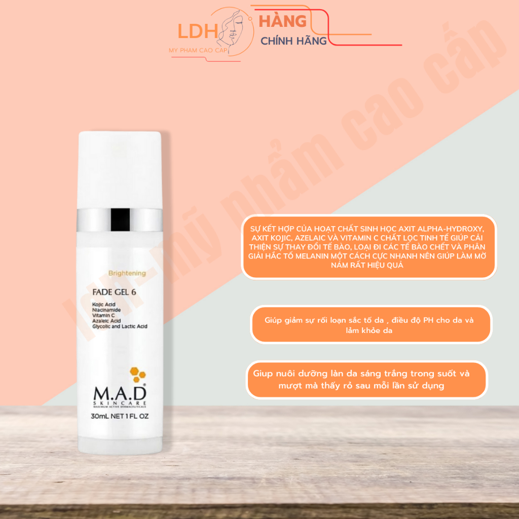Huyết thanh sạch nám, phân giải sắc tố M.A.D (FADE GEL 6)30ml | Shopee ...