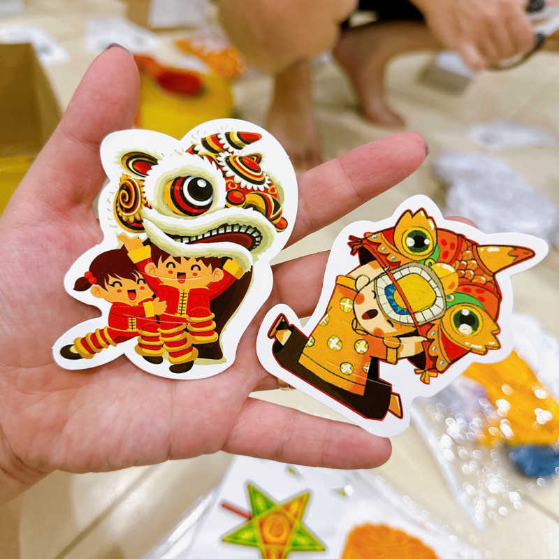 Sticker trung thu cài bút và kẹo ( tệp 60 cái ) | Shopee Việt Nam