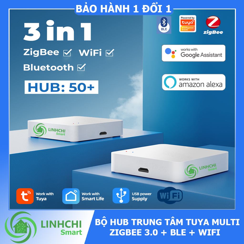 Bộ điều khiển trung tâm hub Tuya multi Zigbee 3.0 + Bluetooth (BLE ...