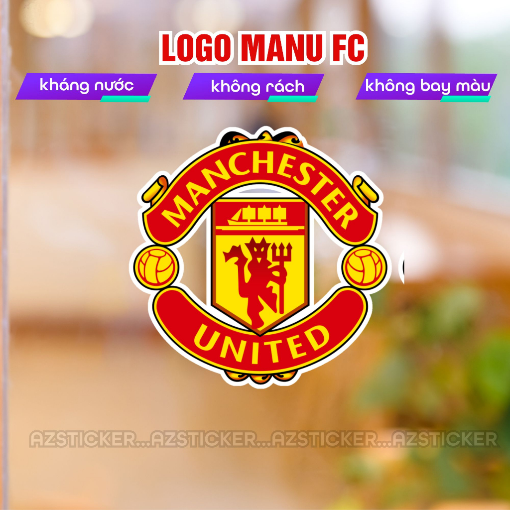 AZSTICKER - Combo 9 sticker logo decal CLB bóng đá MANCHESTER UNITED ...