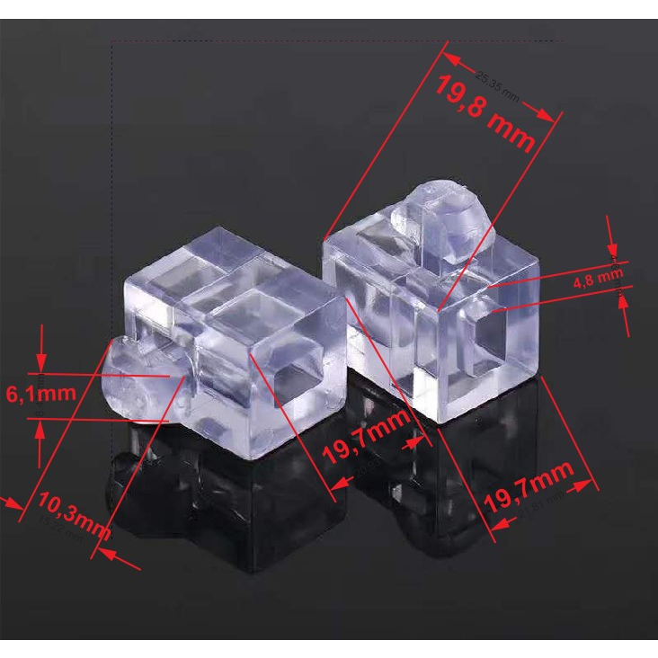 Block gắn Mica, khối nhựa lắp mica dùng cho chôm định hình, block nhựa ...