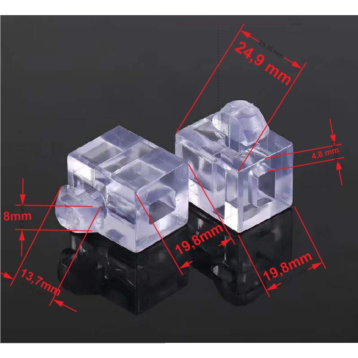 Block gắn Mica, khối nhựa lắp mica dùng cho chôm định hình, block nhựa ...