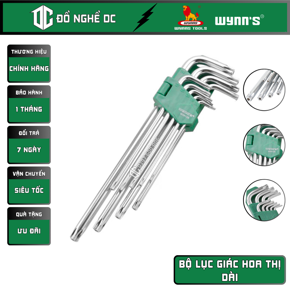 Bộ Lục Giác Hoa Thị, Đầu Bông Dài 9 size 1.5-10mm WYNN'S W9913B chất ...