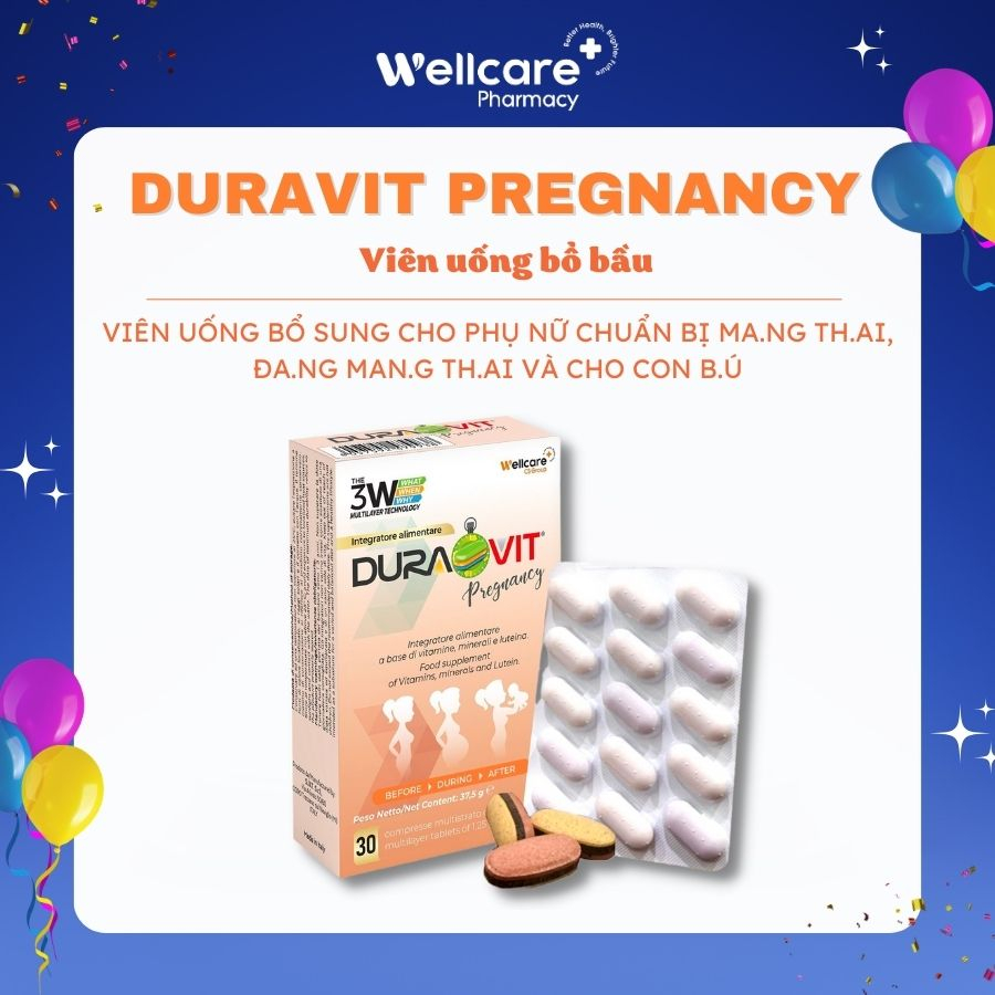 [CHÍNH HÃNG] Viên Bổ Bầu DURAVIT Pregnancy - Sắt Hữu Cơ, Acid Folic 5 ...