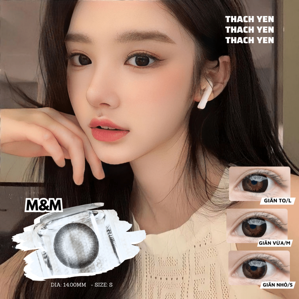 Lens Mắt M&M Đen Tự Nhiên Giãn Vừa - 0-10 độ kính áp tròng | Shopee ...